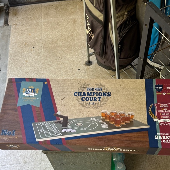 Games | Beer Pong Champions Court Game Set Blue And Brown | Poshmark